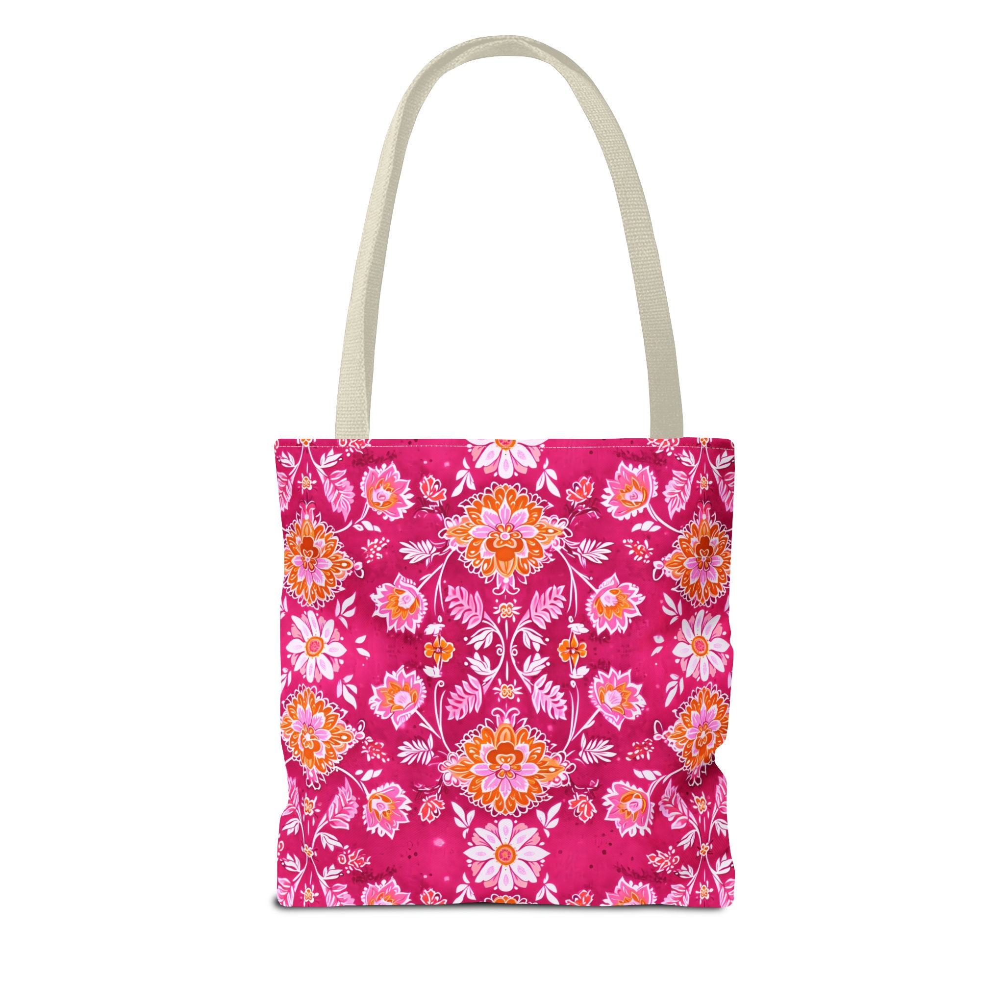 Pink Batik-inspired Tote Bag (all Over Print); Batik Tote Bag, Batik ...