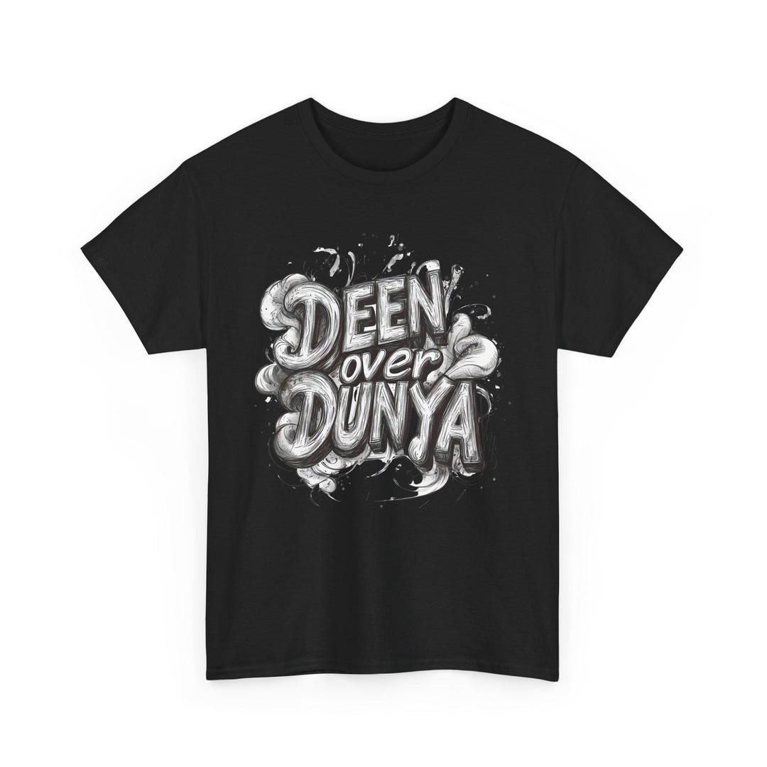 Islamic T-shirt deen Over Dunya Series Design 5 100% Cotton Unisex Tee ...