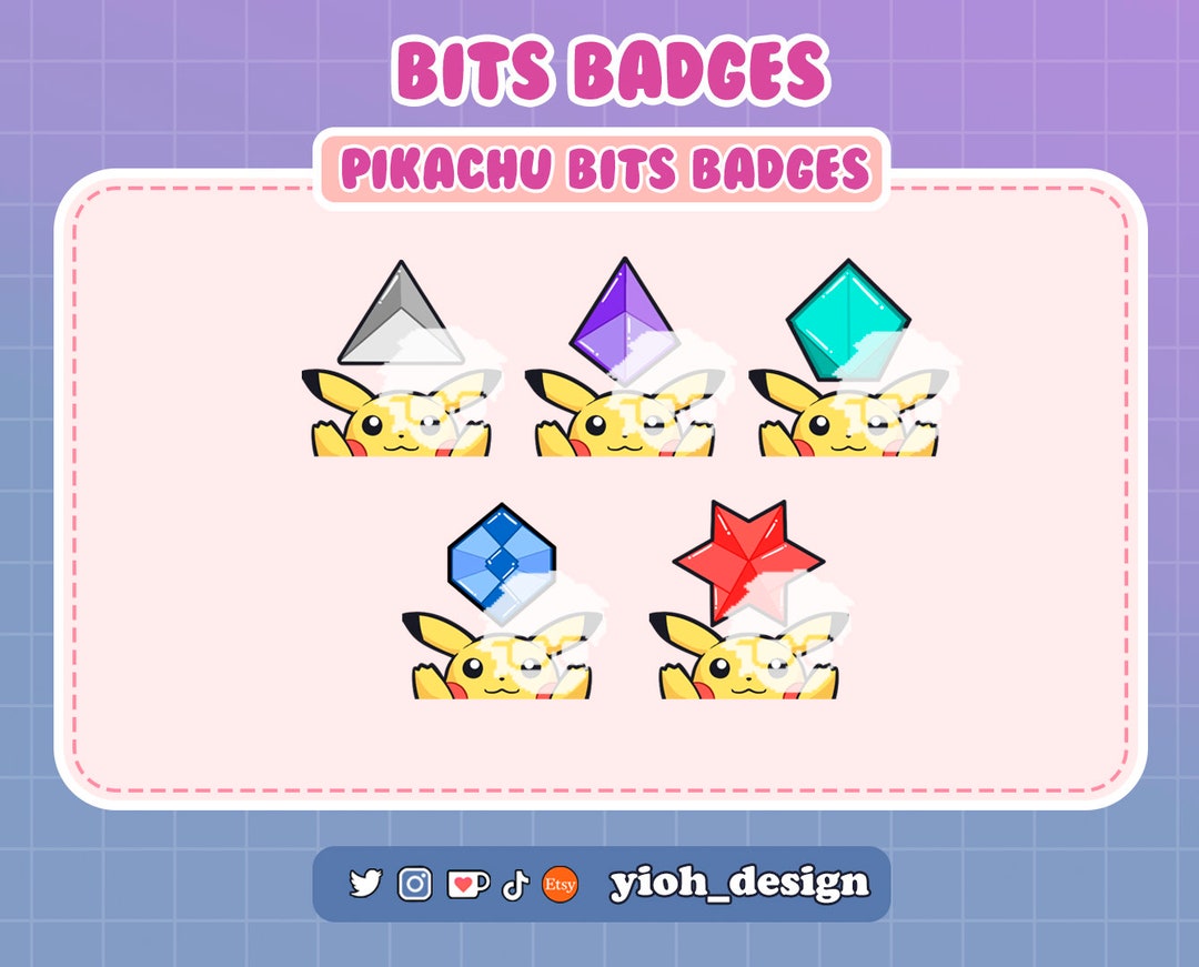 Pikachu Bits Badges Pokemon Twitch Bits Badges / Bits / Twitch ...