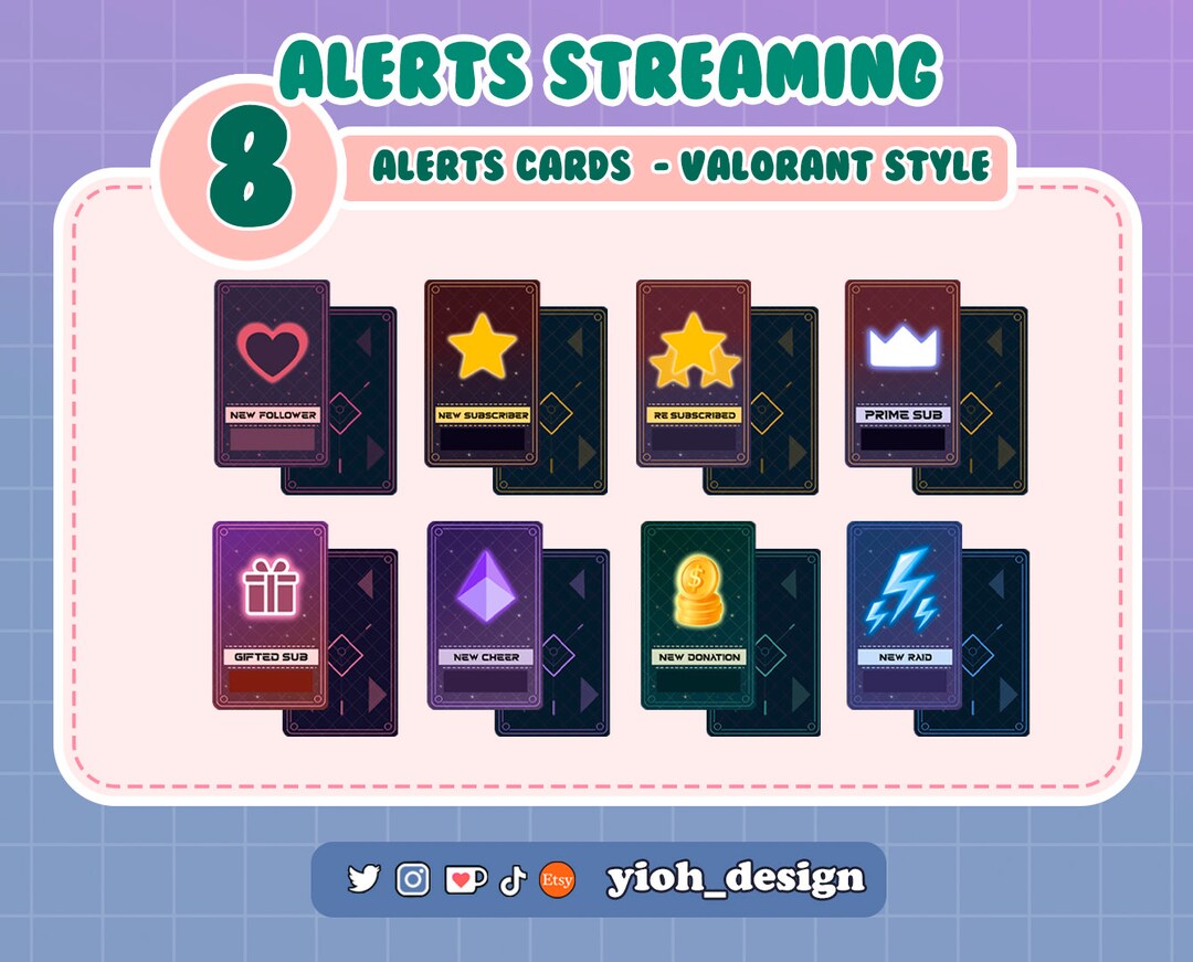 8x Animated Card Alerts Valorant Style (night Market Card) Twitch ...