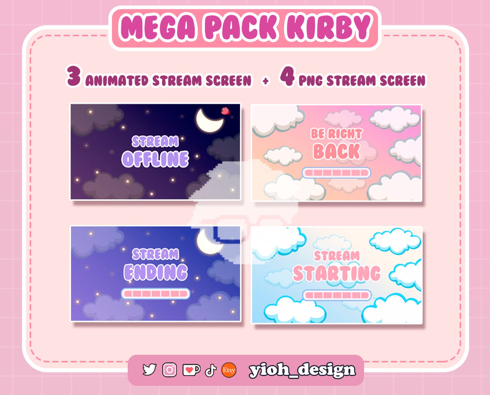 MEGA PACK KIRBY Theme Streaming / Twitch Animated Stream Screen ...