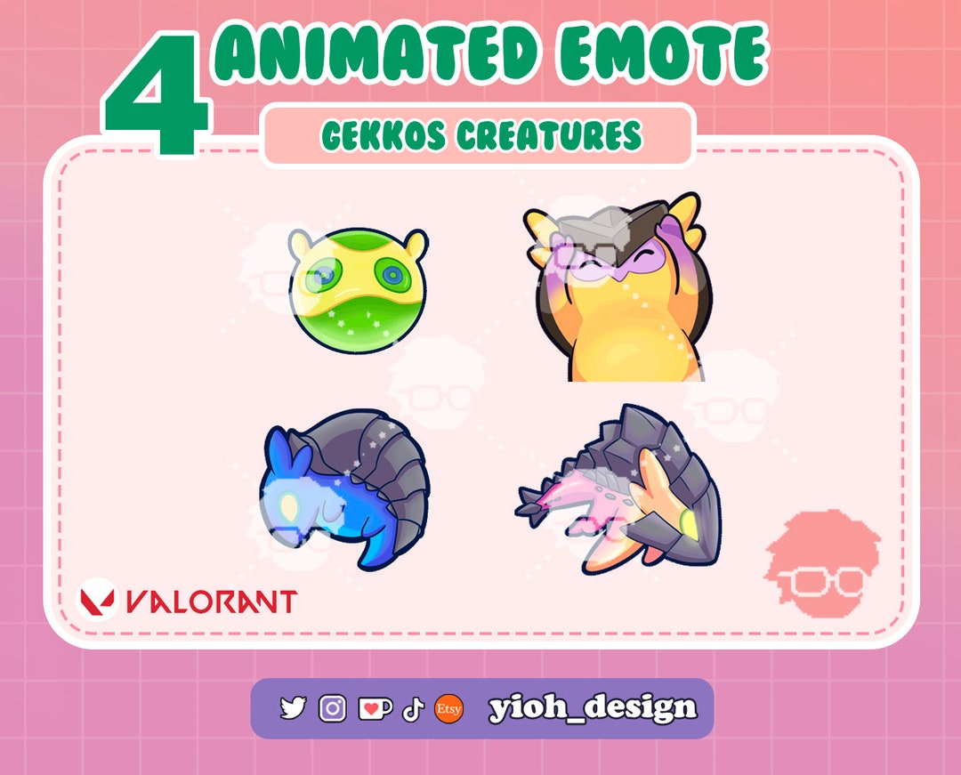 4 Animated Emote Gekko's Creature / Mosh Wingman Dizzy Trash / Animated ...