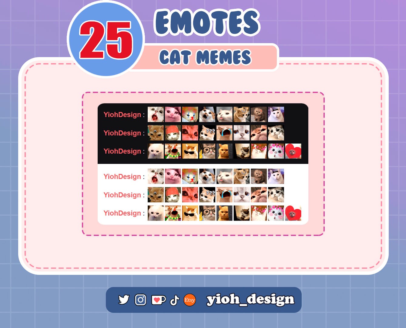 25 Cat Memes Emotes Stickers Gatos Neko Twitch/youtube/discord / Kick ...