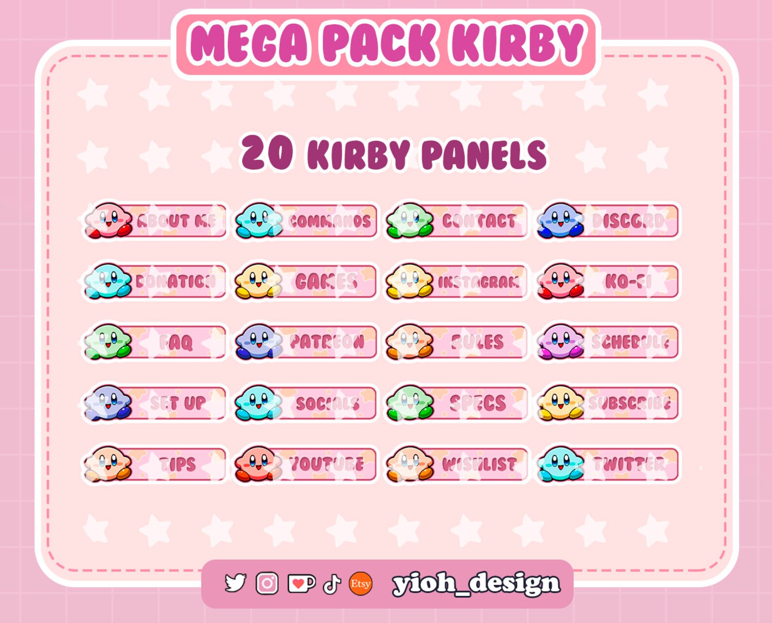 MEGA PACK KIRBY Theme Streaming / Twitch Animated Stream Screen ...