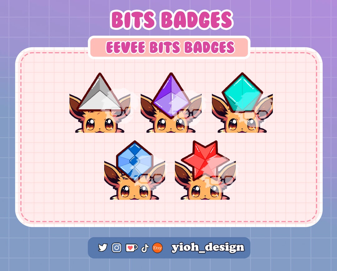 Eevee Bits Badges - Pokemon Twitch Bits Badges / Bits / Twitch ...