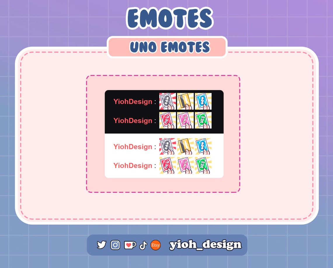 UNO reverse, Yes, No U, Ban, Uwu, Credit Card 6 Emote / Cute Emote for ...