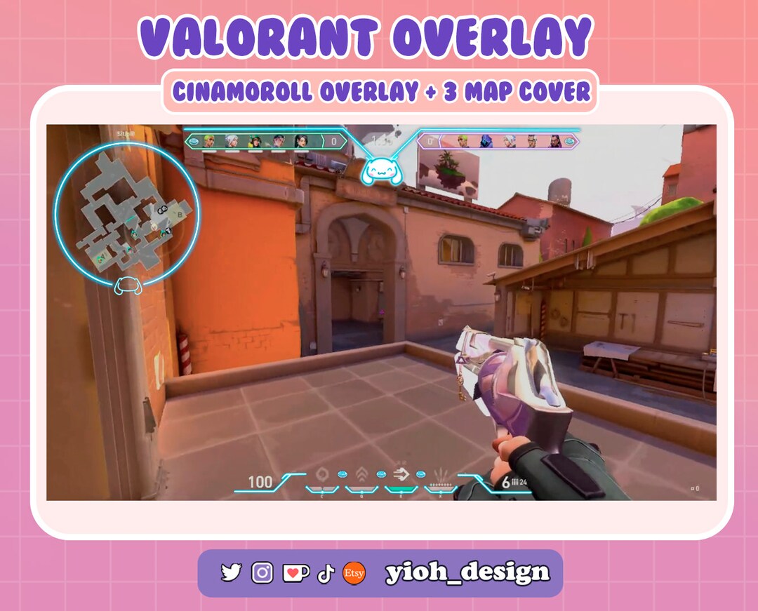 Cinnamon Roll Skyblue Valorant Overlay 3 Map Cover / HUD Valorant Game ...