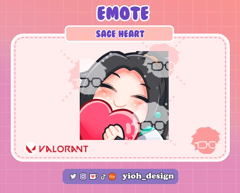 Valorant Sage Emote Heart Corazon Valentines day Emote Twitch / YouTube ...