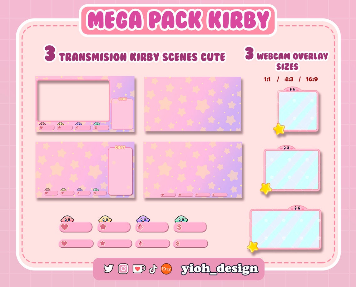 MEGA PACK KIRBY Theme Streaming / Twitch Animated Stream Screen ...