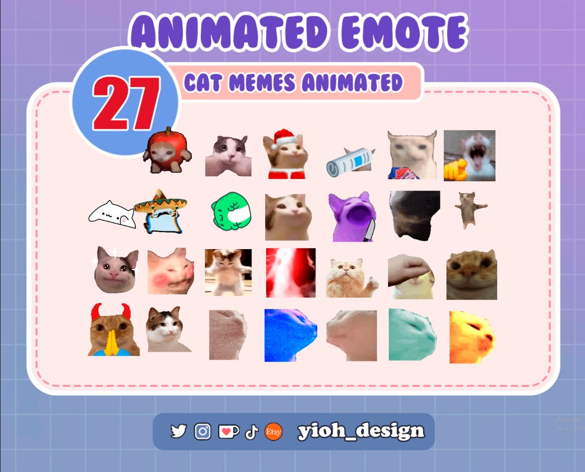 27 Cat Memes Animated Emotes Stickers Gatos Neko Twitch / Youtube ...