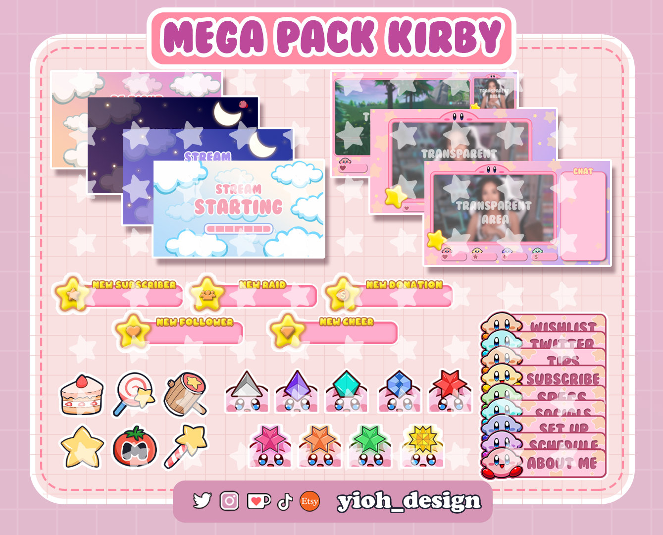 MEGA PACK KIRBY Theme Streaming / Twitch Animated Stream Screen ...