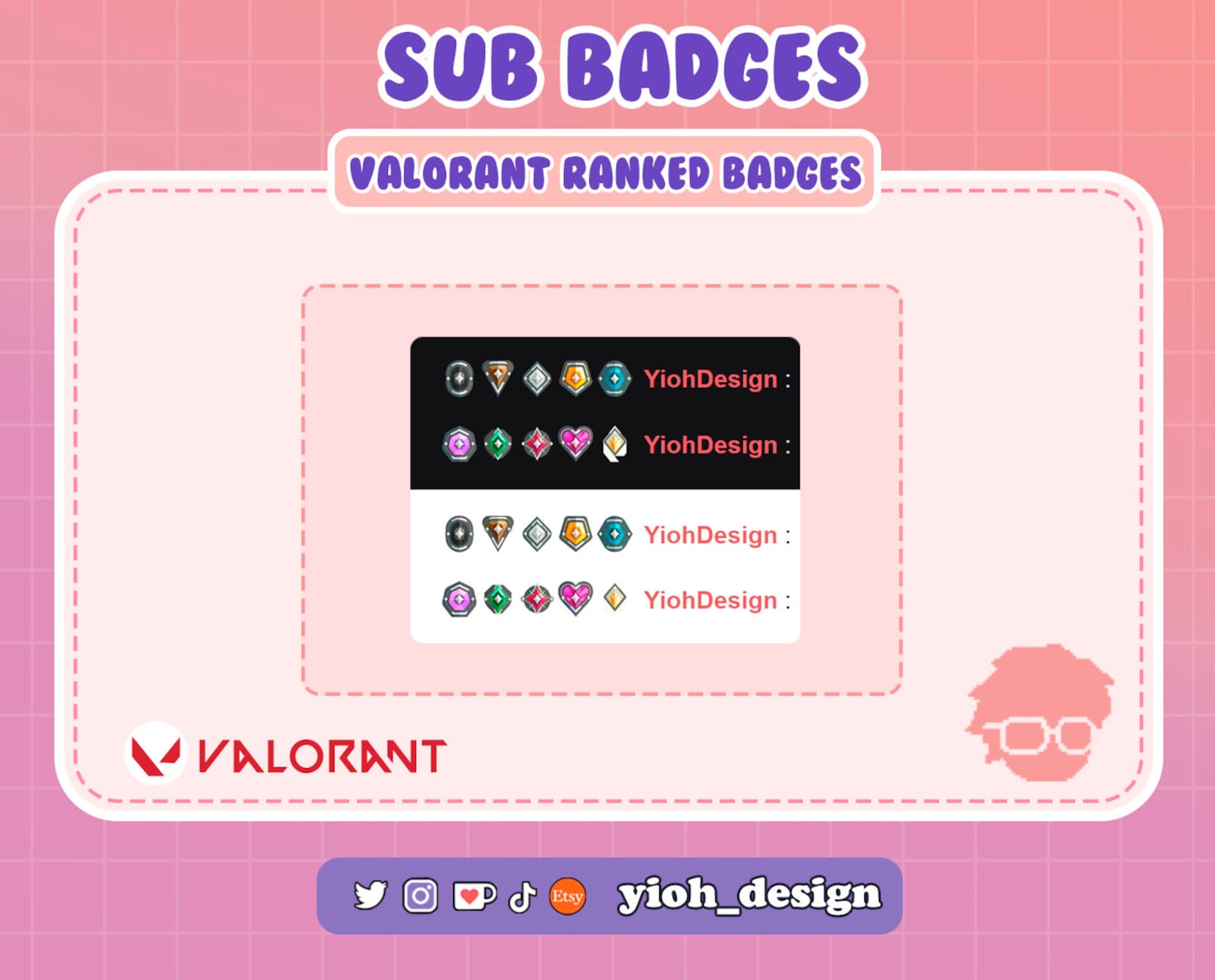 10 Valorant Ranked Badges Sub Badges Twitch / Youtube / Discord / Bits ...