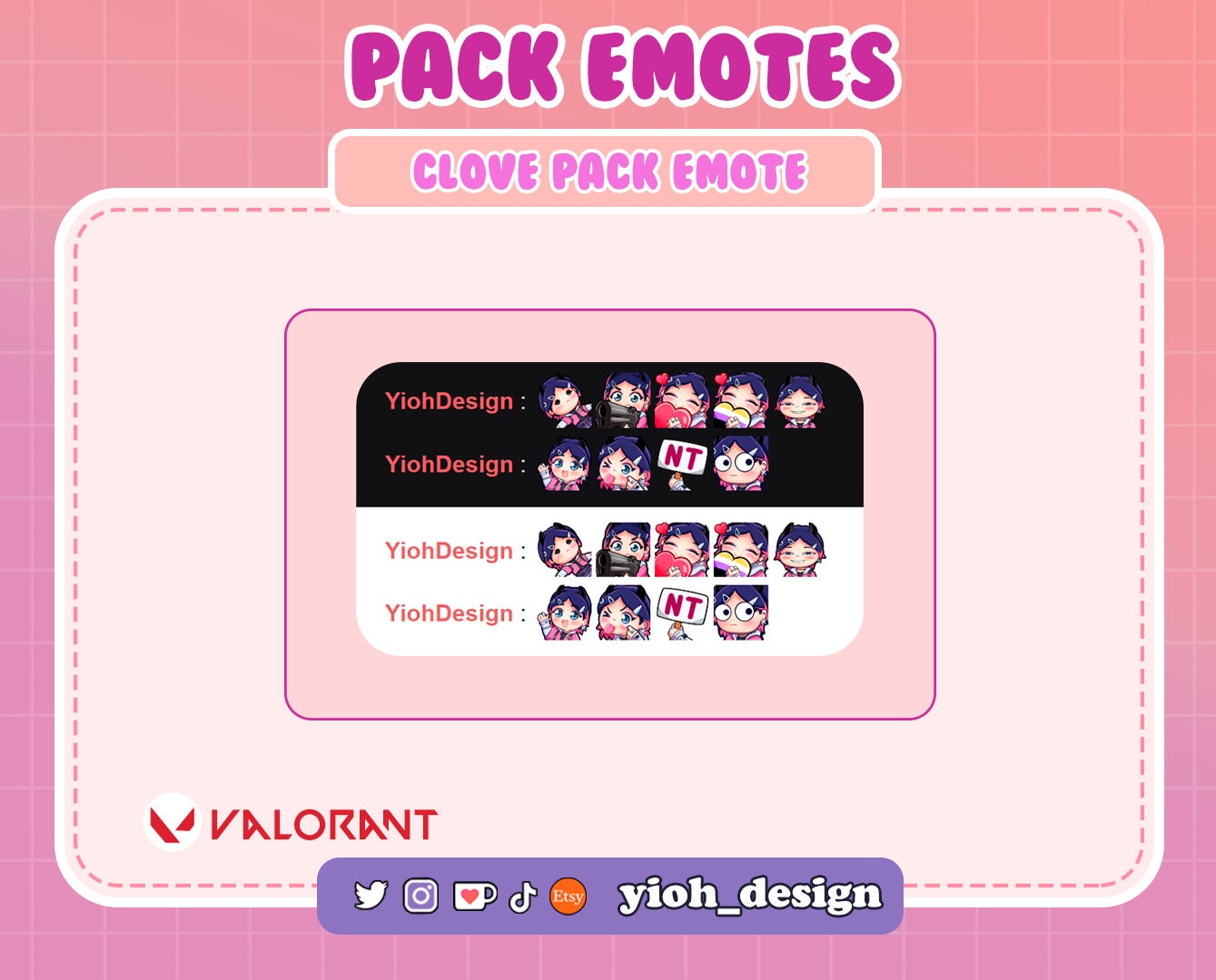 Clove Valorant Emotes Pack Emotes 9 - Clove / Twitch / Discord ...
