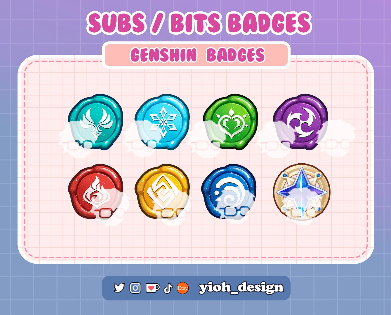 Genshin Impact Sigil Badges / Subs / Bits / Twitch / Youtube / Bits ...