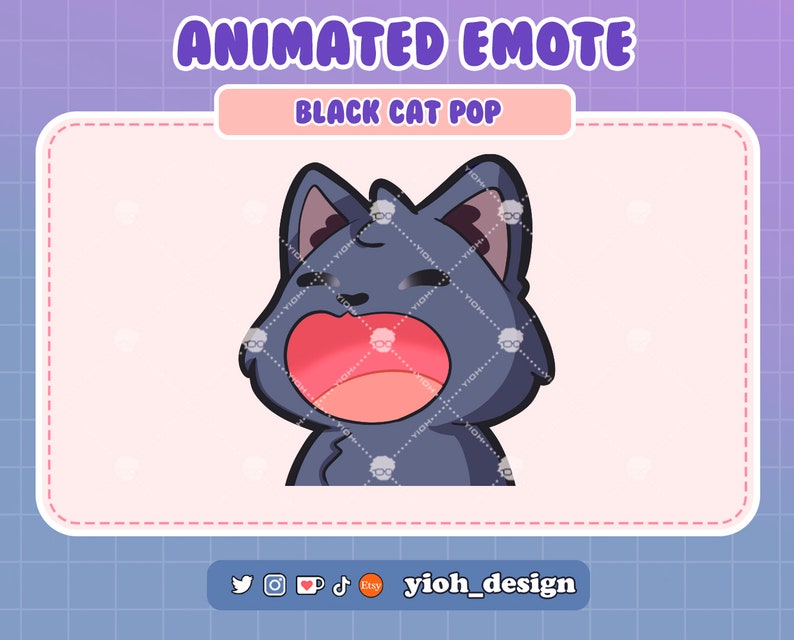 Black Cat Pop Animated Emote - Black Cat Pop Animated Emote Cute ...