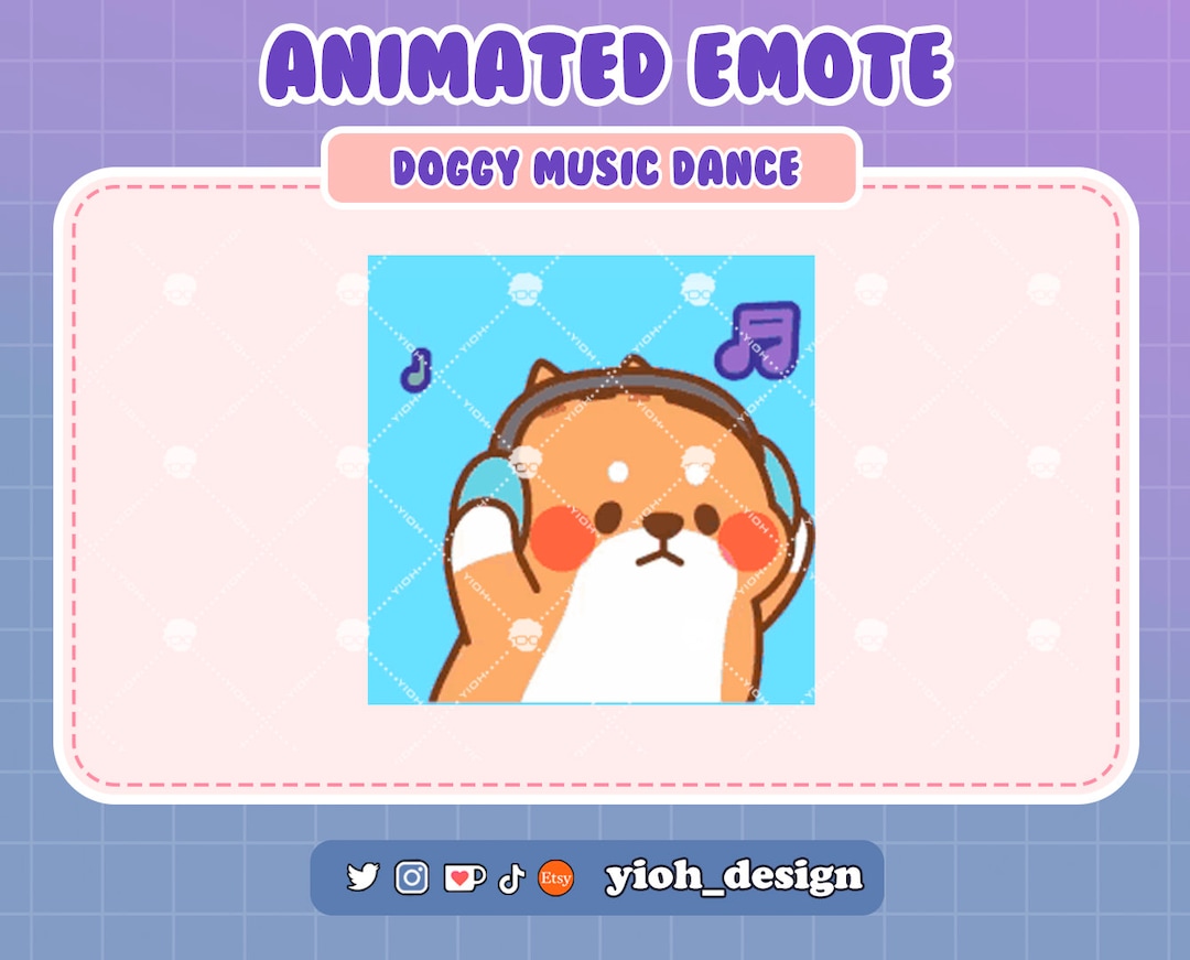 Doggy Music Dance Animated Emote From Twitch, Shiba Emote, Doggy Emote ...
