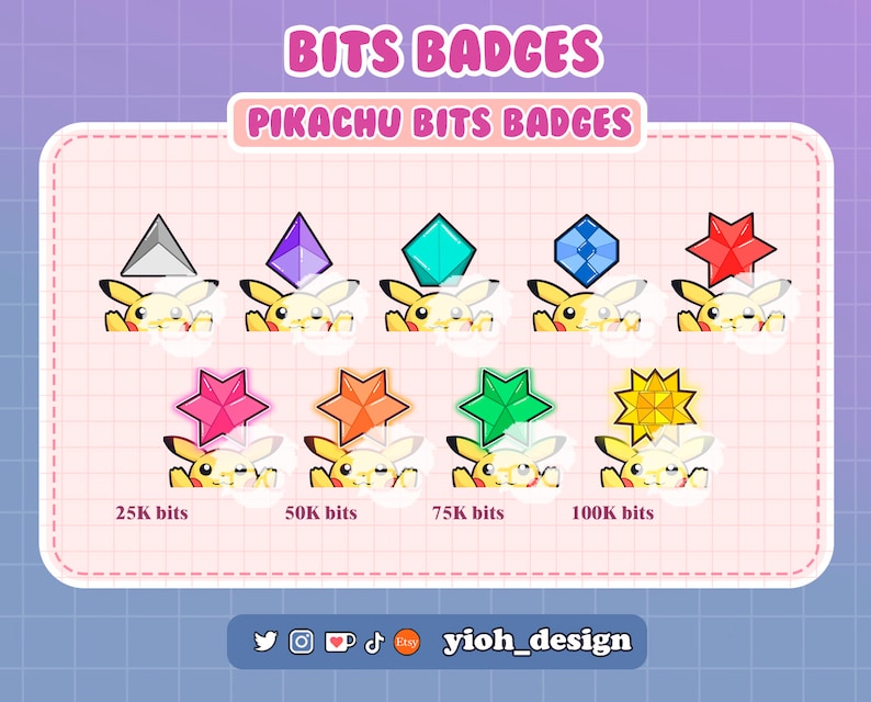 Pikachu Bits Badges - Pokemon Twitch Bits Badges / Bits / Twitch ...