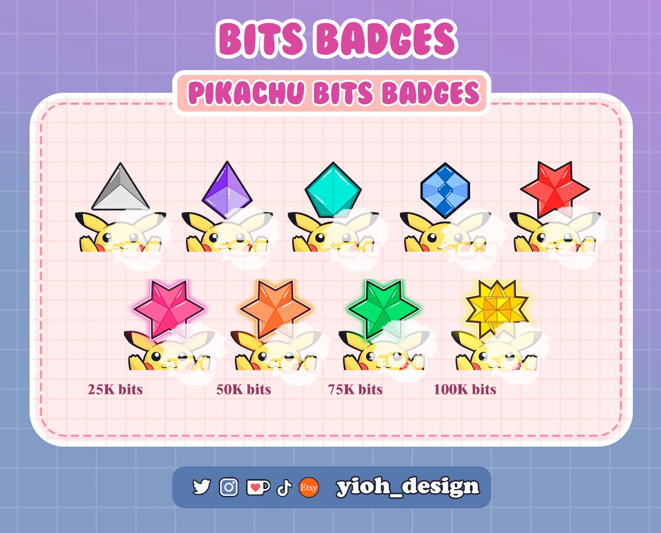 Pikachu Bits Badges - Pokemon Twitch Bits Badges / Bits / Twitch ...