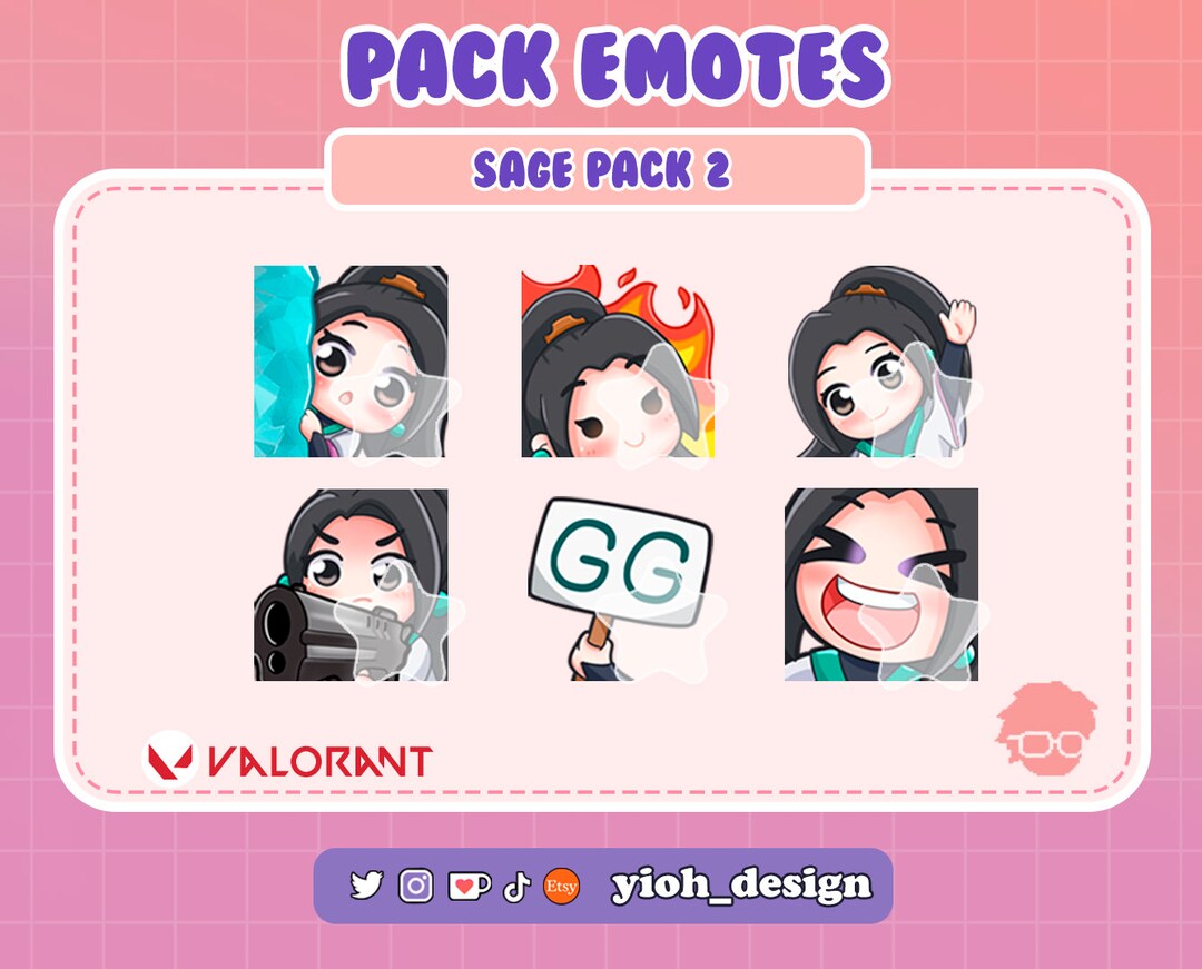 Pack 2 - Emotes 6 Sage Valorant Emotes - Pocket Sage / Twitch / Discord ...