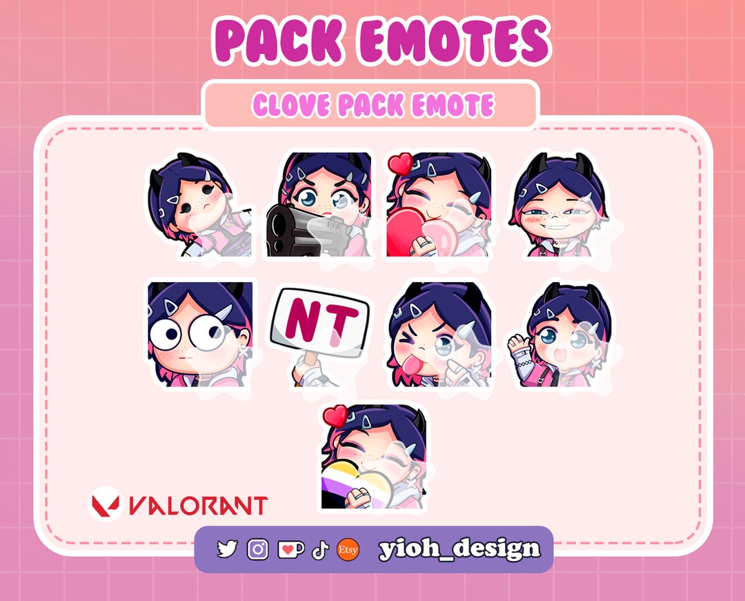 Clove Valorant Emotes Pack Emotes 9 - Clove / Twitch / Discord ...
