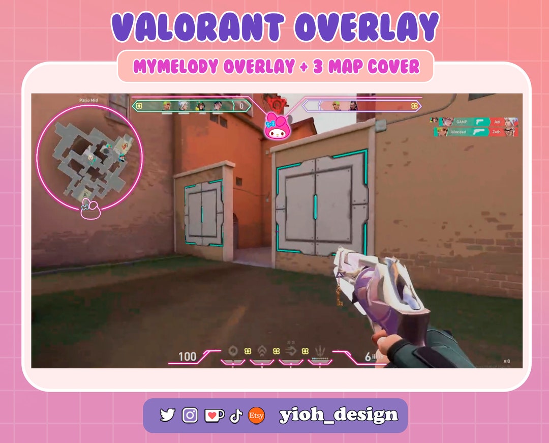 Mymelod Pink Valorant Overlay + 3 Map Cover / HUD Valorant Game / Pink ...