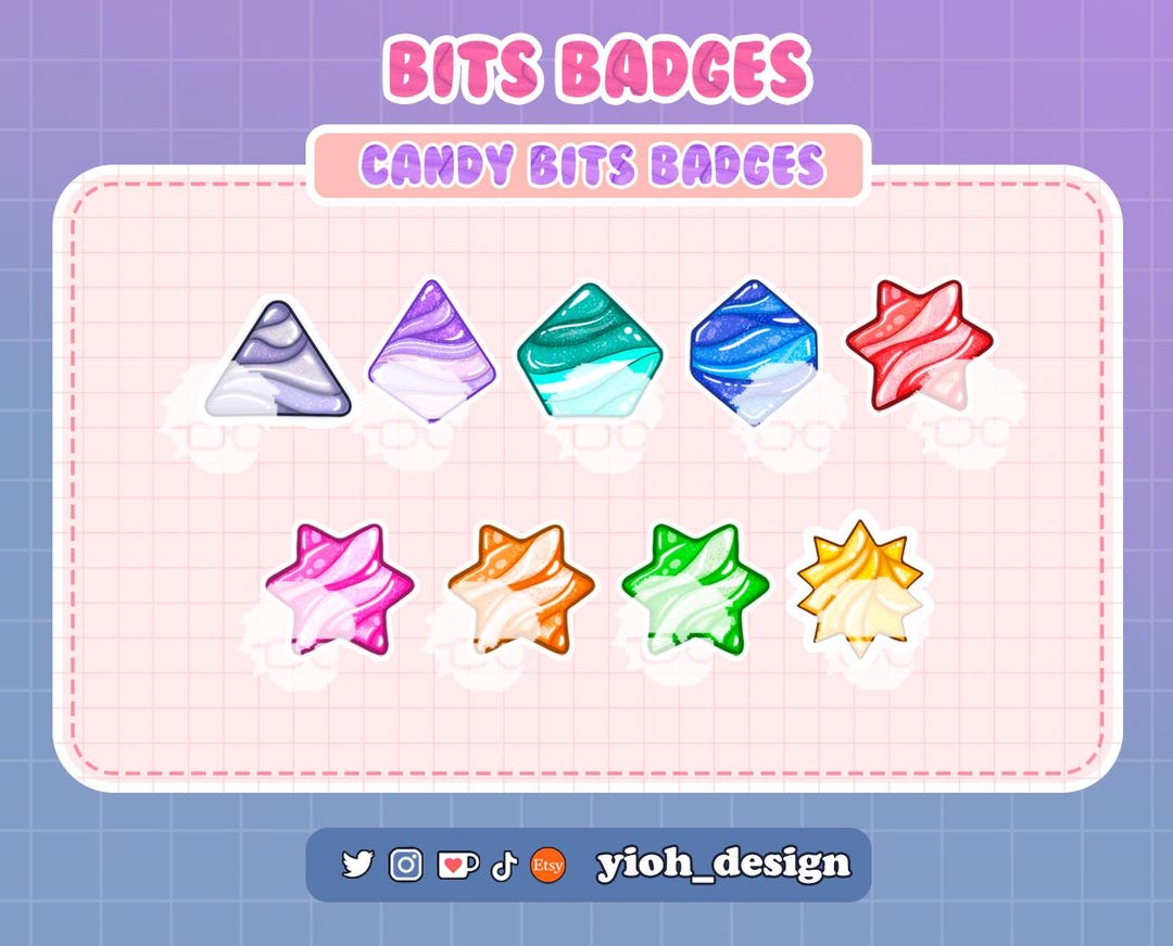 Candy Bits Badges - Cute Twitch Bits Badges / Bits / Twitch / Youtube ...