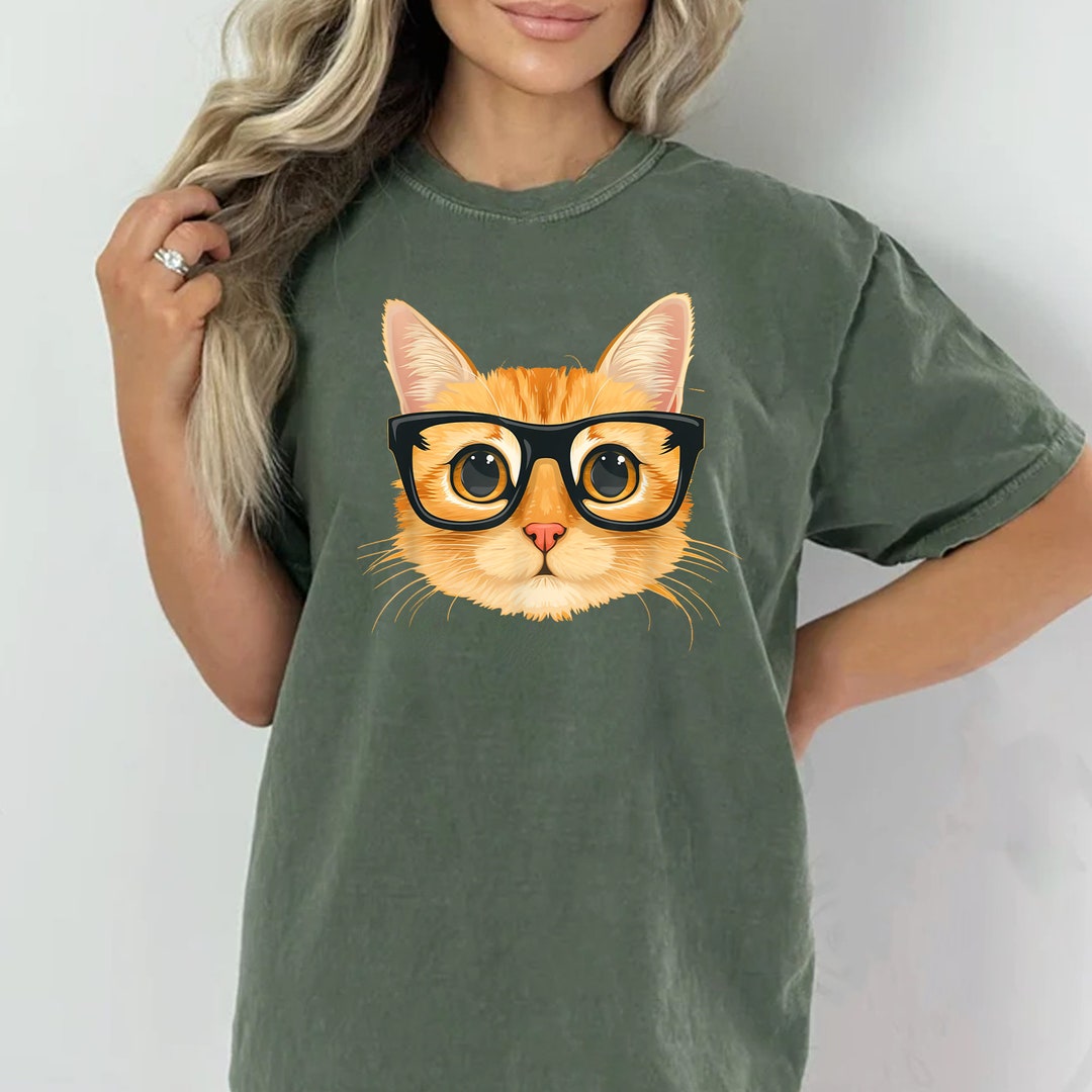 Cool Cat Head Wearing Spectacles Costume for Cats Lovers T-shirt1112 - Etsy