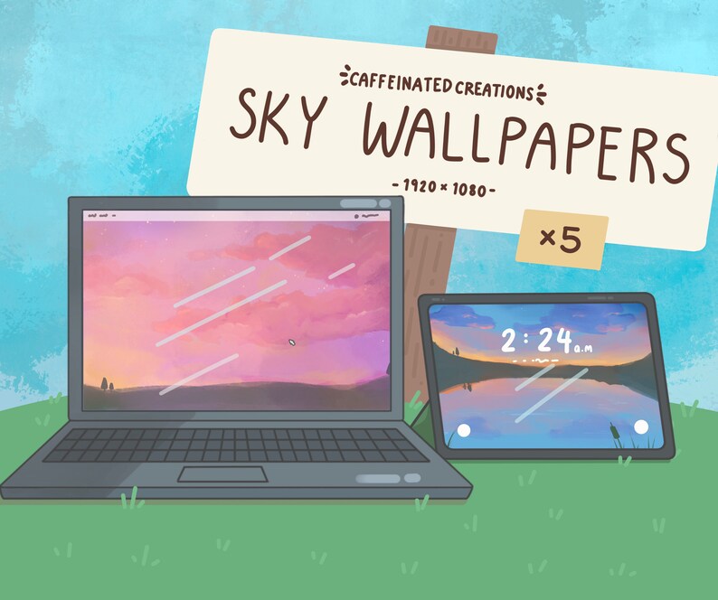 Sunset Painted Digital Wallpapers | for Laptop/desktop/tablets - Etsy