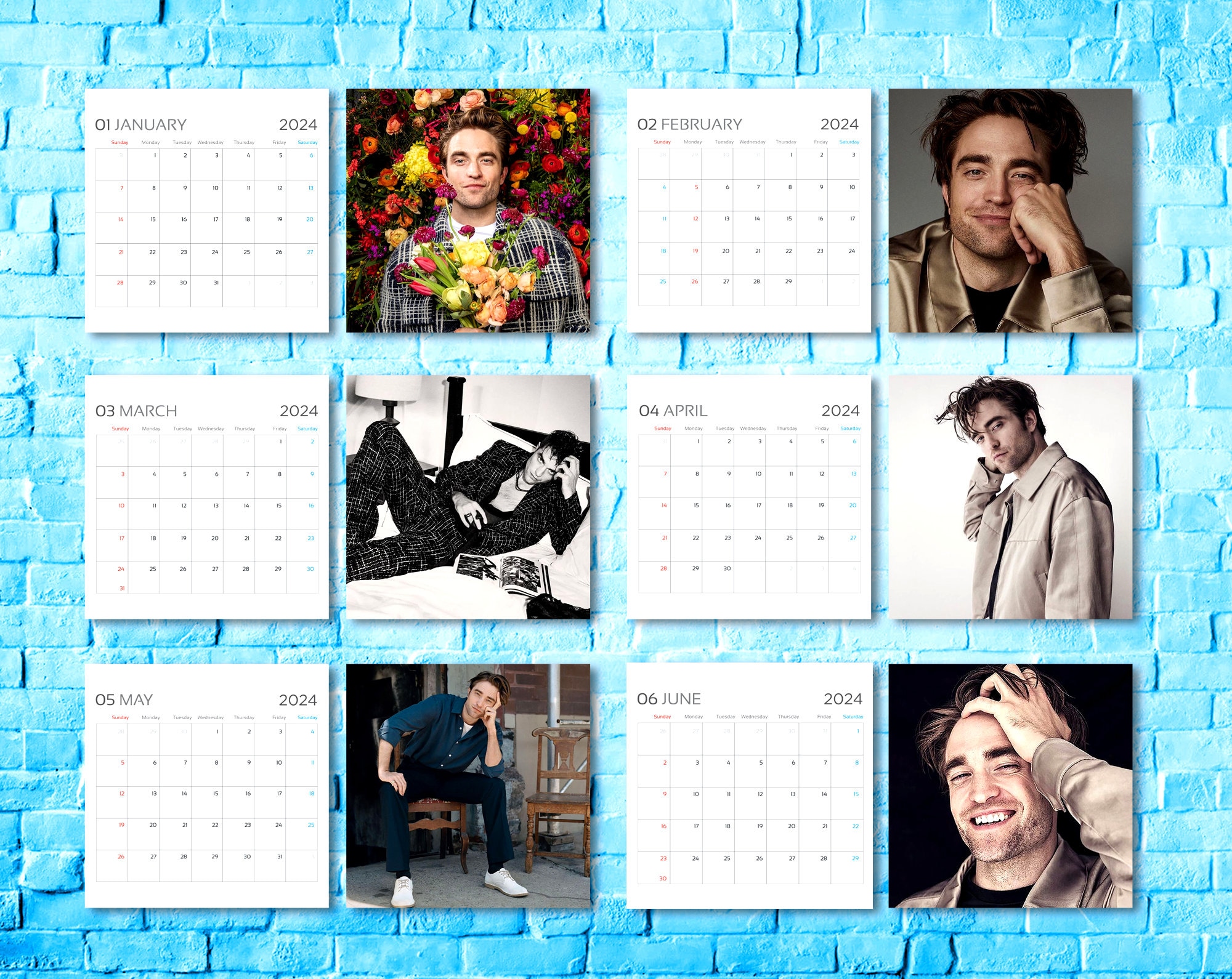 Robert Pattinson Calendar 2024 Celebrity Calendar 2024 Wall Calendar ...