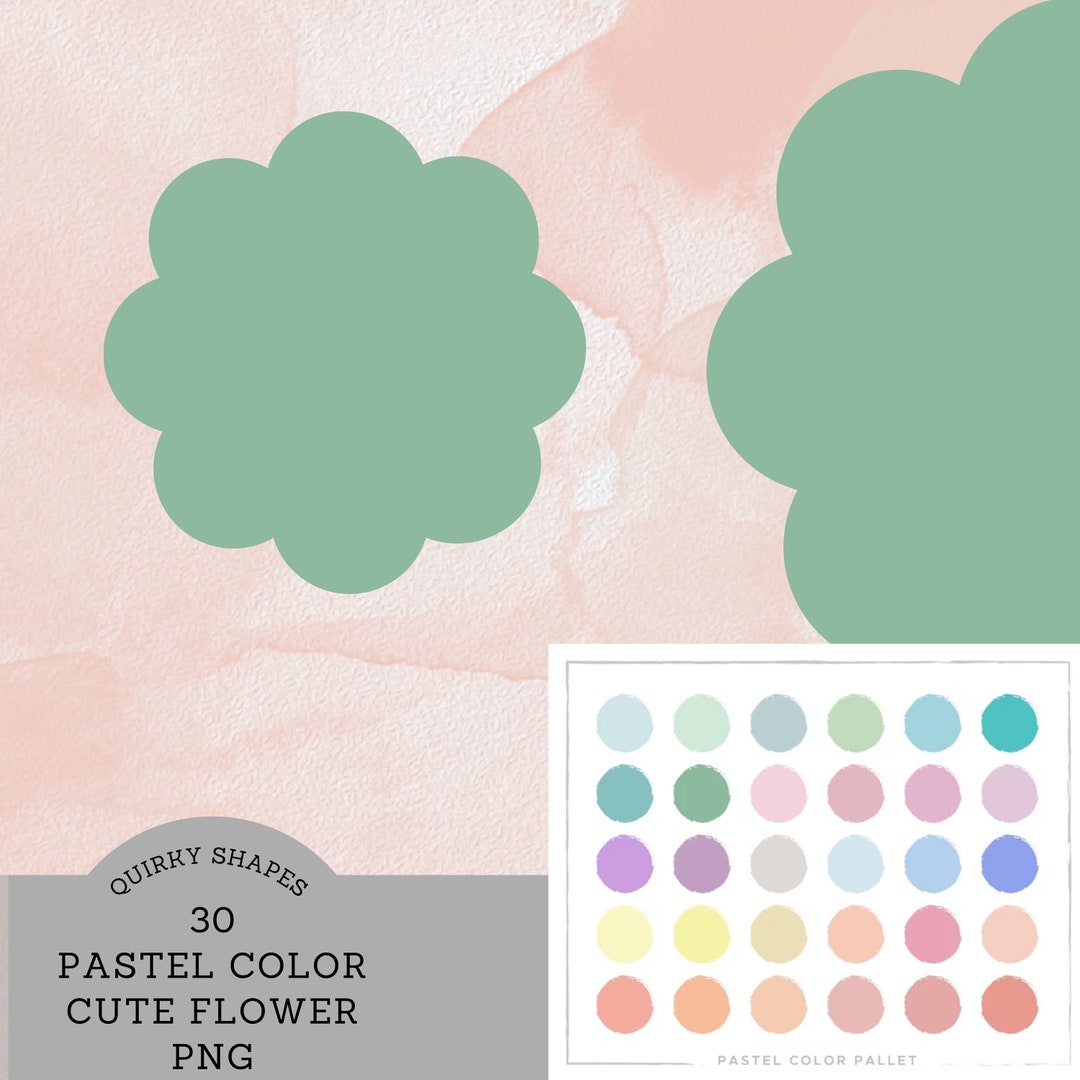 30 Different Pastel Color Cute Flower 30 Shades in PNG Format - Etsy