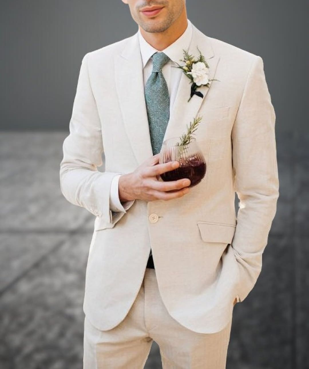 Men's Wedding Suit 2 Piece Tuxedo Suit for Groomsmen | Slim Fit Tuxedo ...