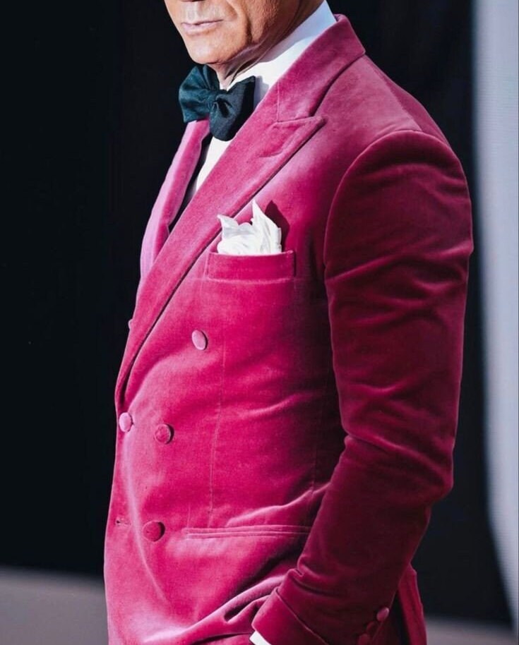 Men Double Breasted Coat Pink Velvet Blazers Dinner Jacket Party Wear ...