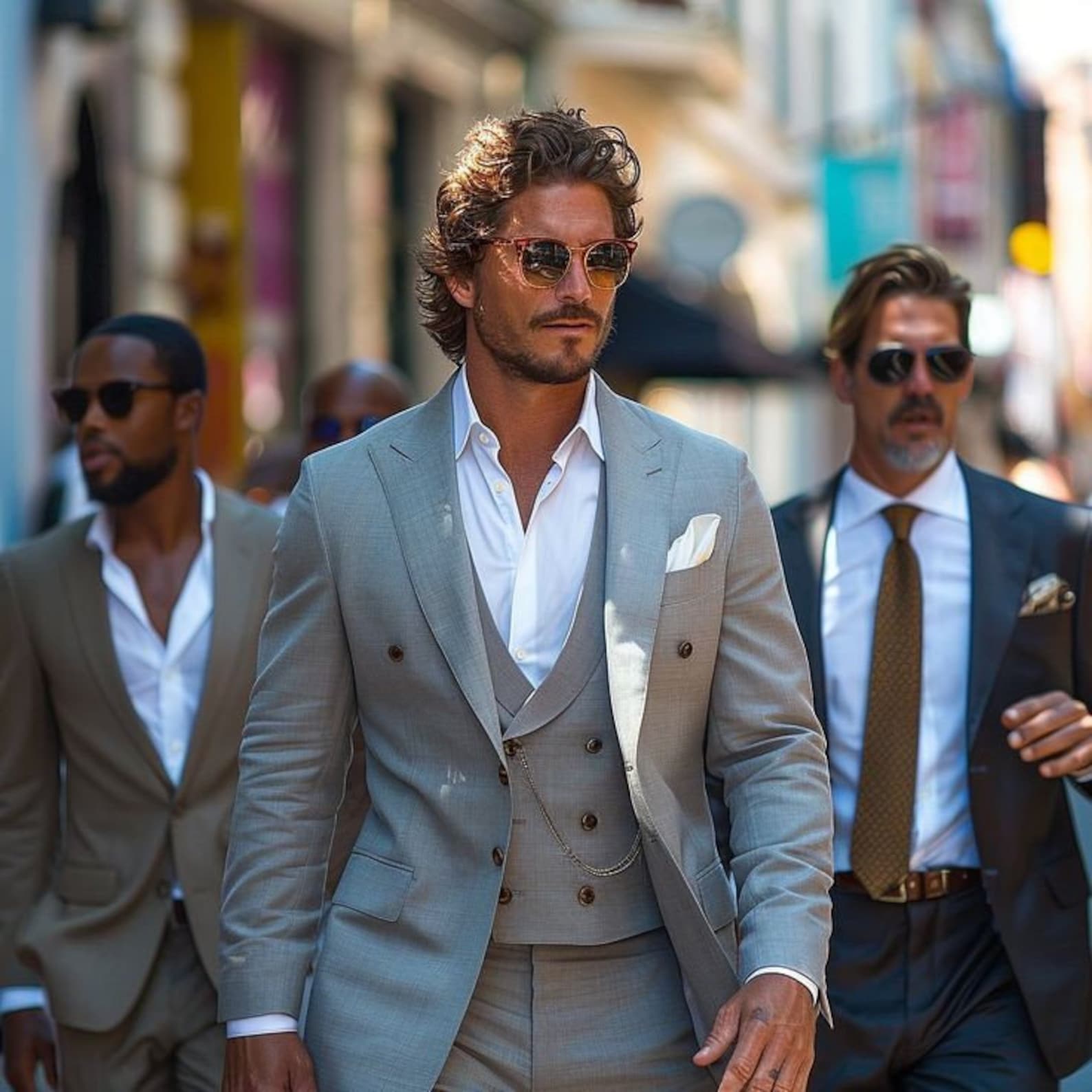 Men Gray Suit 3 Piece Wedding Suits Men Three Piece Groom Suit for ...