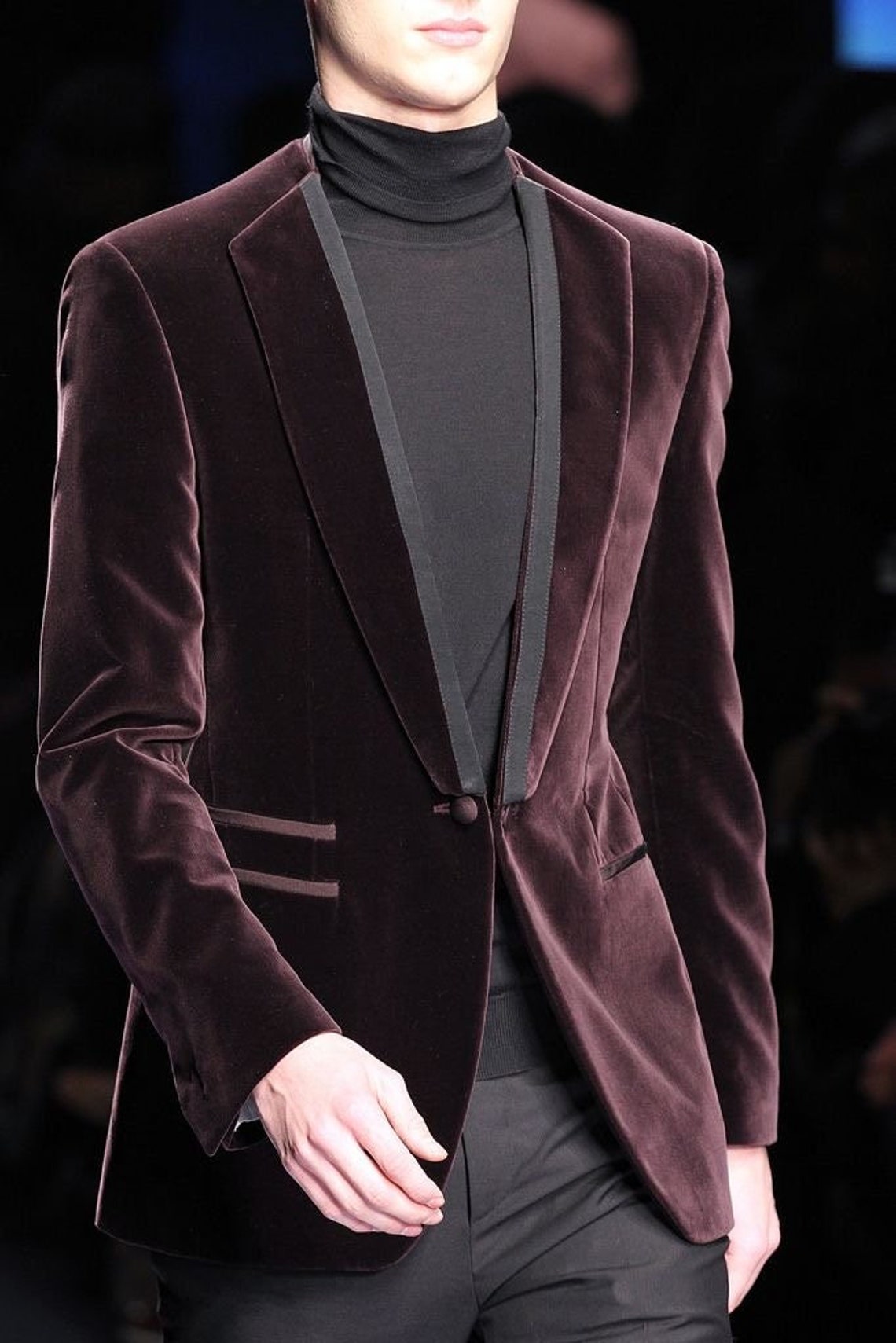 Men's Burgundy Velvet Stylish Elegant Dinner Jackets for Men Tuxedo ...