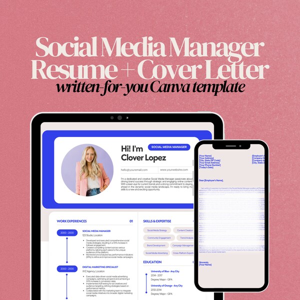 Resume Cover Letter - Etsy