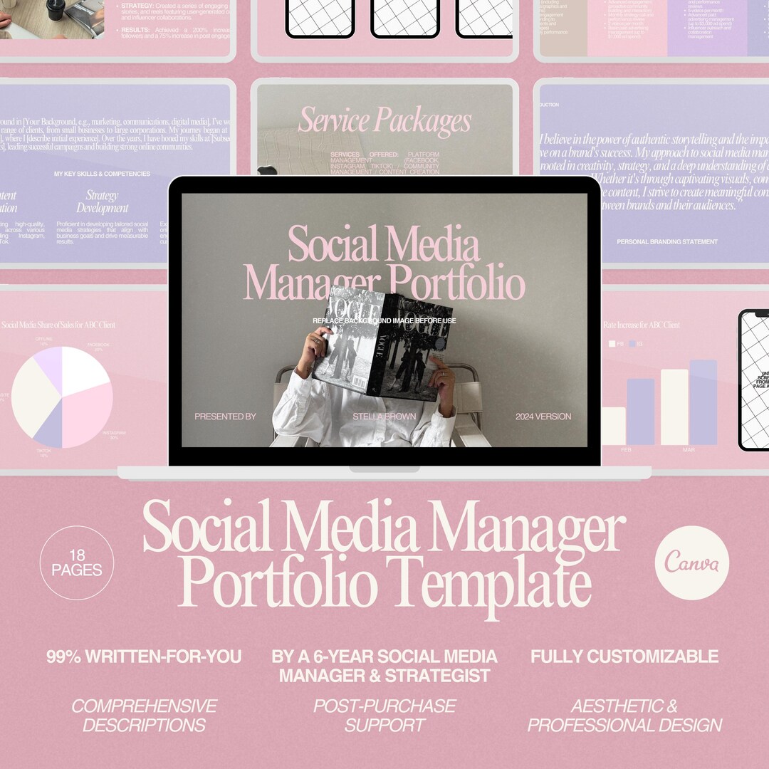 Social Media Manager Portfolio Template Social Media Portfolio Template ...