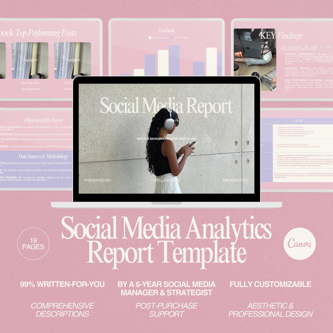 Monthly Social Media Report Template Social Media Analytics Report ...