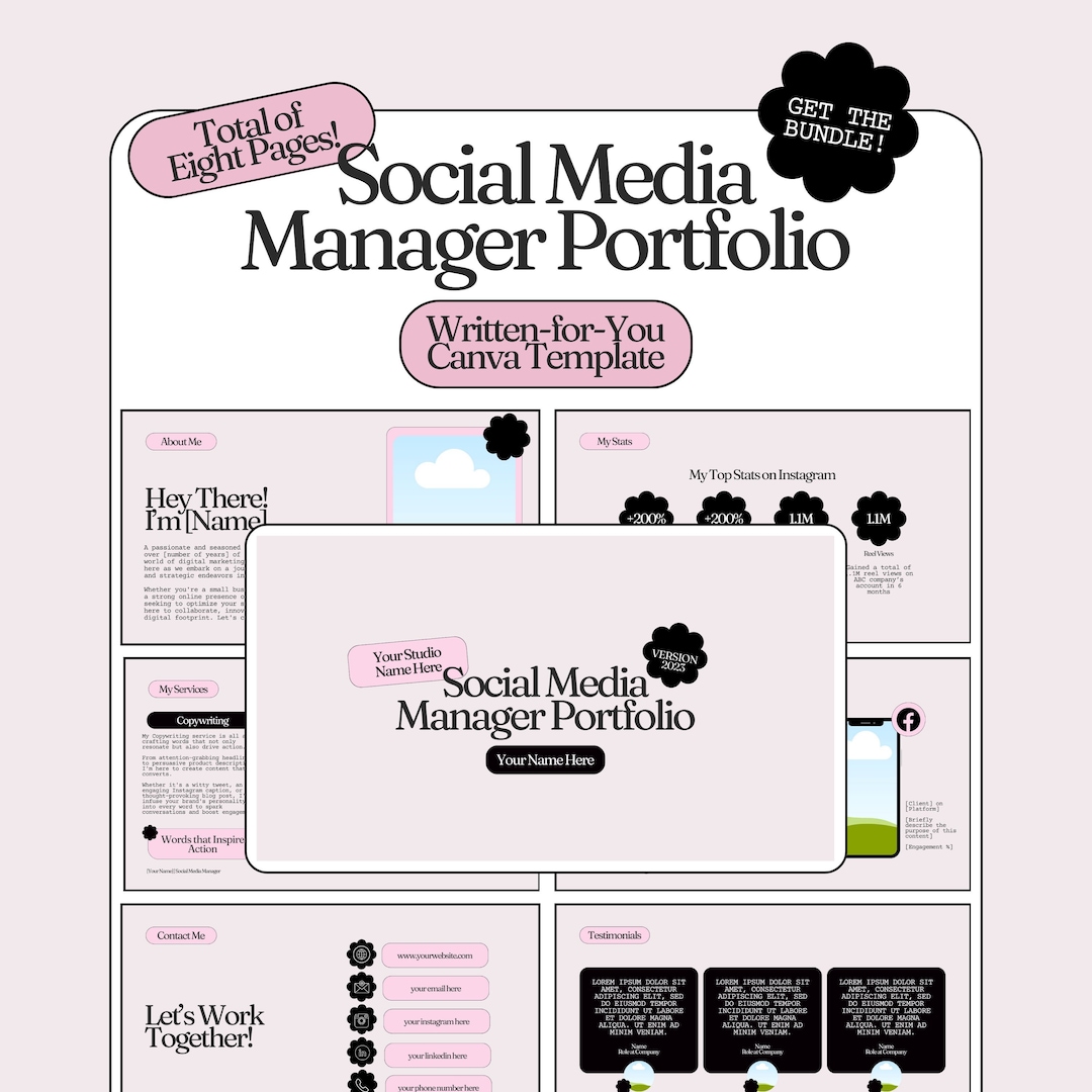 Social Media Manager Portfolio Social Media Portfolio Template Social ...