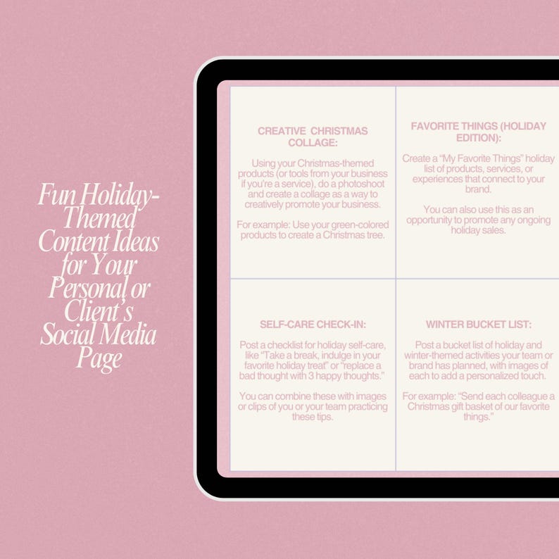 December 2024 Content Calendar for Social Media Manager Holiday Content ...