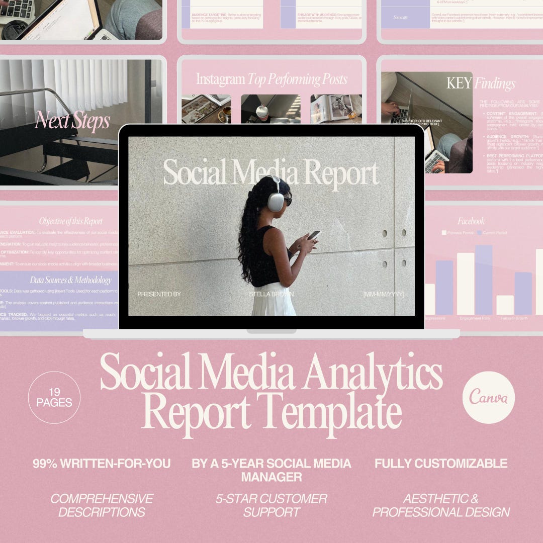 Editable Social Media Analytics Report Template Freelancer Monthly ...