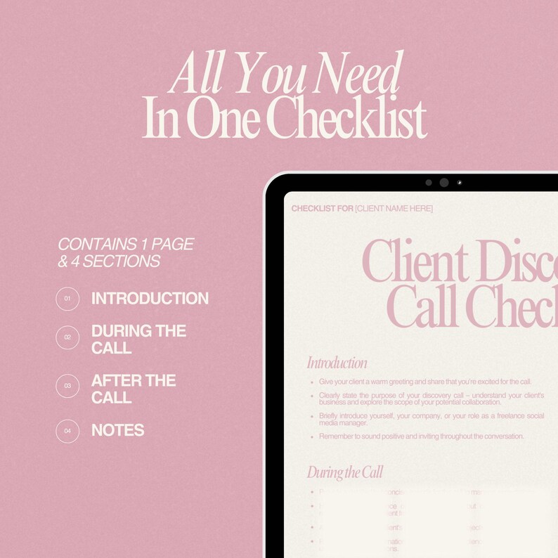 Social Media Client Discovery Call Checklist Guide Discovery Call ...
