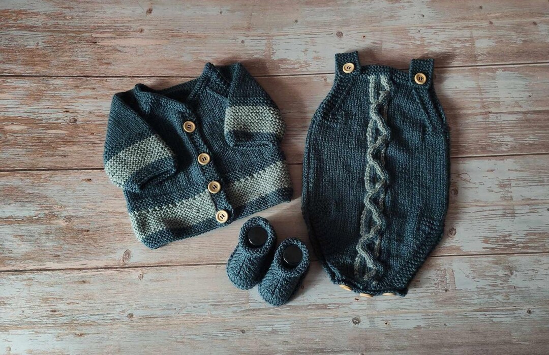 Cardigan, Romper and Baby Booties Knitting Pattern PDF / PDF Tutorial ...