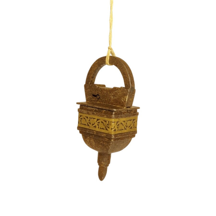 Antique Iron Tricky Lock With 4 Keys and Brass Inlay Work - Etsy