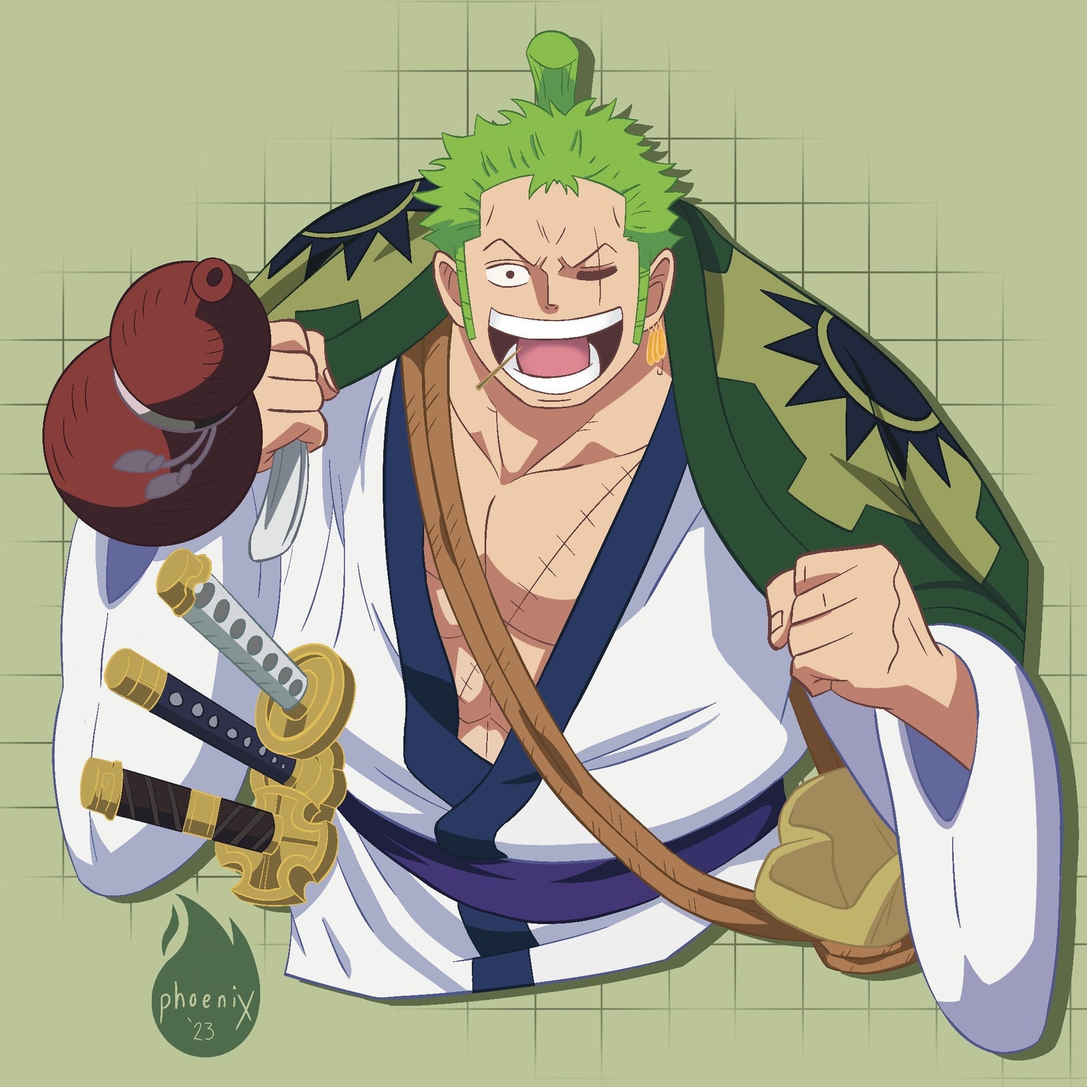 Wano Arc - Zoro | Square Art Print - Etsy