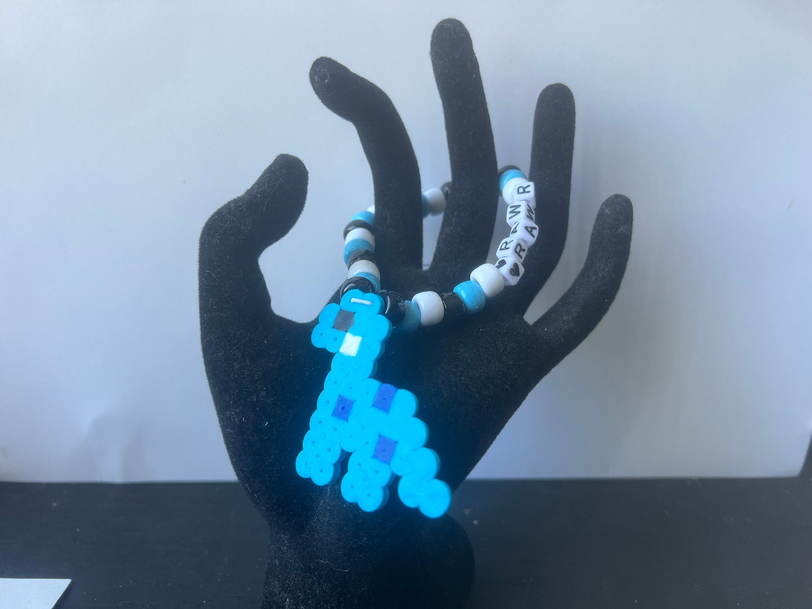 Basic Bracelet With Long Neck Dinosaur Perler Bead Charm - Etsy