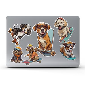 Skateboard Dog Stickers Set - 20 Pngs, Print and Cut & Digital Download ...