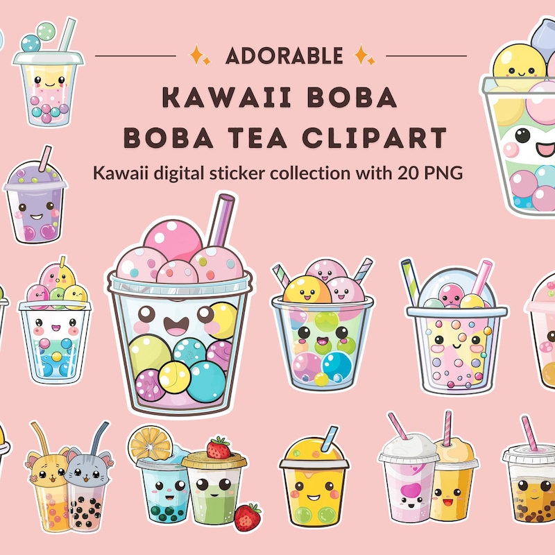 Kawaii Bubble Tea Cup - Etsy