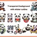 Kawaii Panda Stickers Pack - Cute Panda Pngs, Printable & Digital ...
