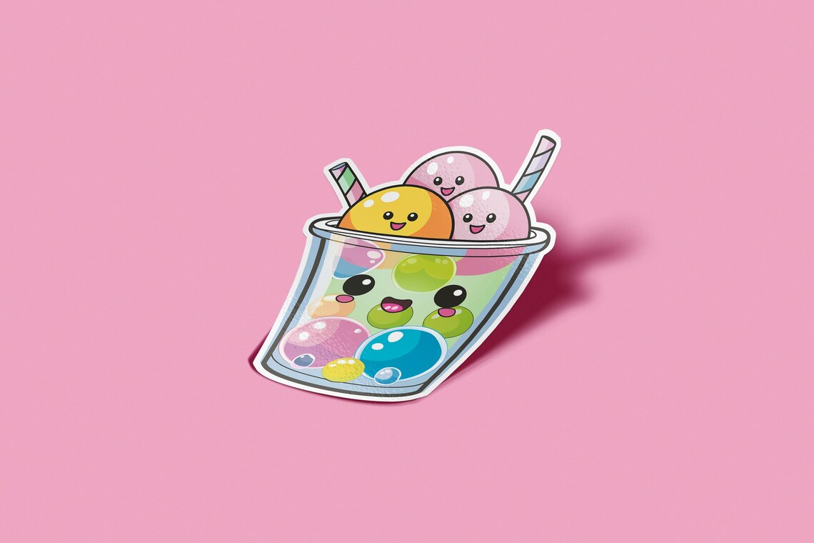 Kawaii Boba Tea Clipart Bundle Collection | Cute, Colorful, Smiling ...