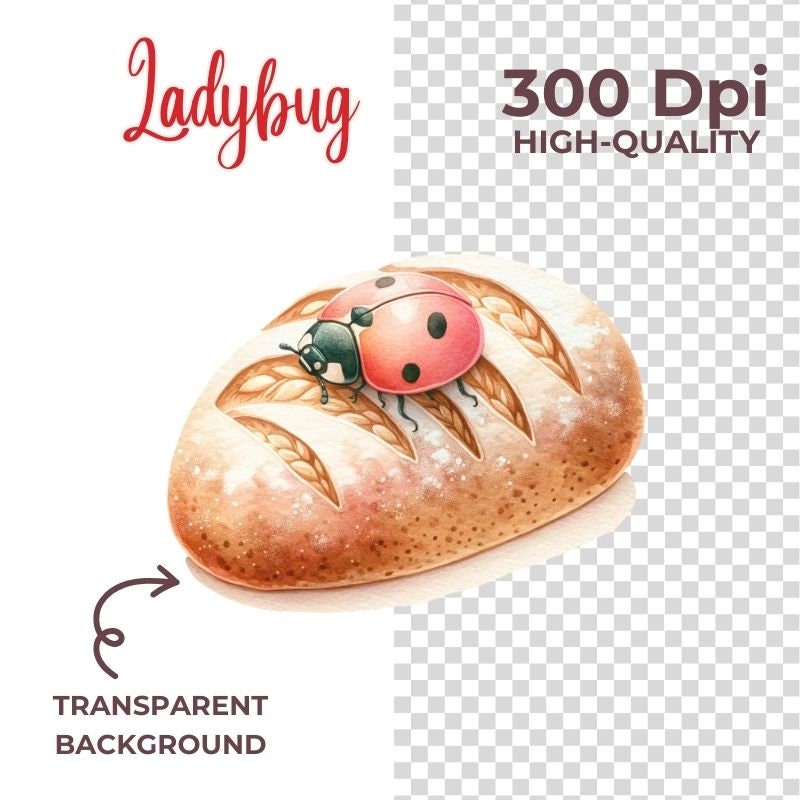 30 PNG Watercolor Ladybug Clipart, Watercolor Food ,cute Ladybug Food ...